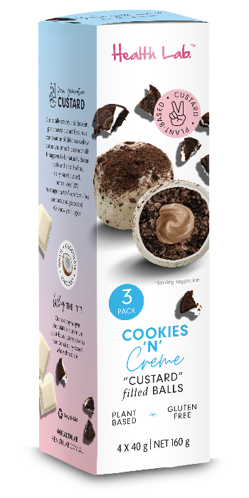 CLEARANCE Health Lab Custard Filled Balls - Cookies N Creme 40g *3 (PK ...